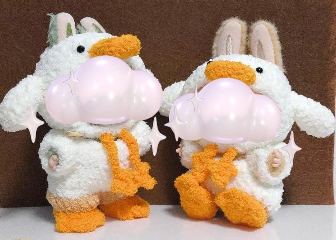 White Duck Outfit – Handmade Fuzzy Costume With Webbed Feet | Fits 17cm ...