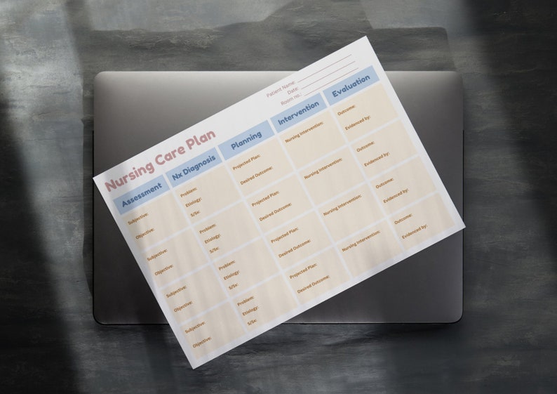 Nursing Care Plan table Form Printable Digital Template - Etsy