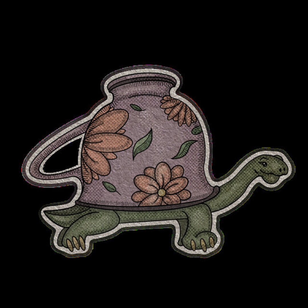 Teacup Turtle Digital Art Print - Etsy