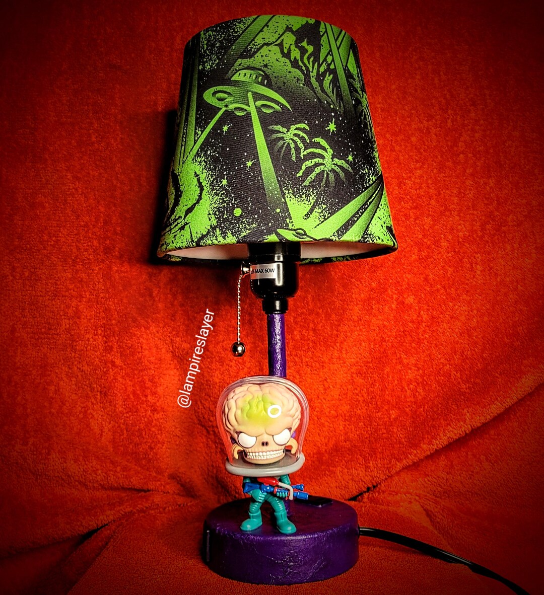 Mars Attacks, Horror Desk Lamp, Desk Lamp, Table Lamp, Bedroom Lamp ...