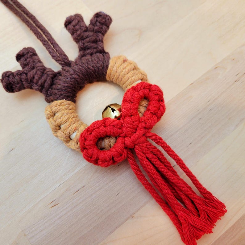 Reindeer Macramé Christmas Ornaments - Etsy