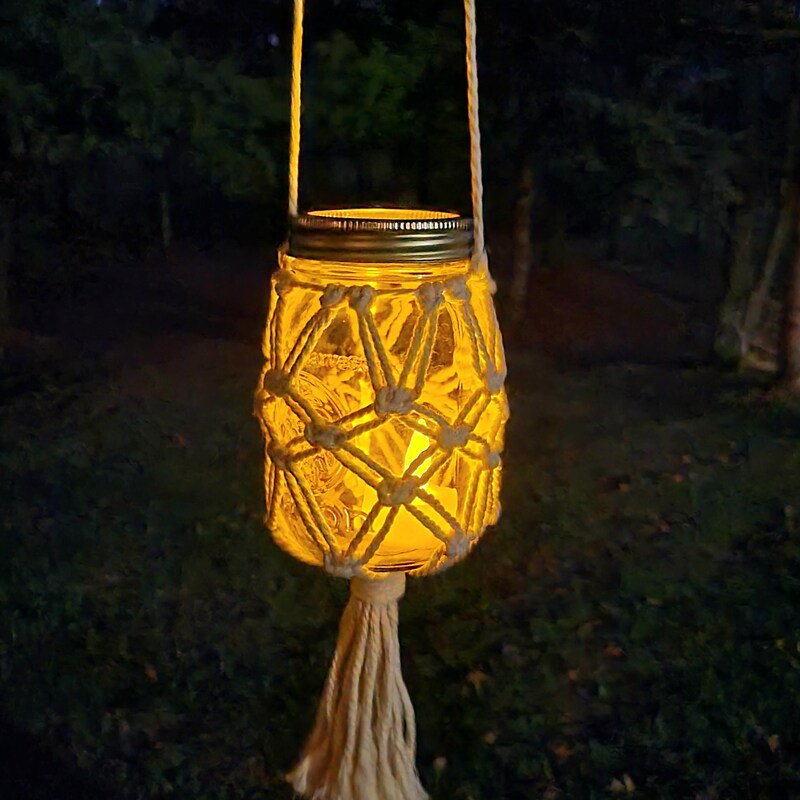 Macrame Jar - Etsy