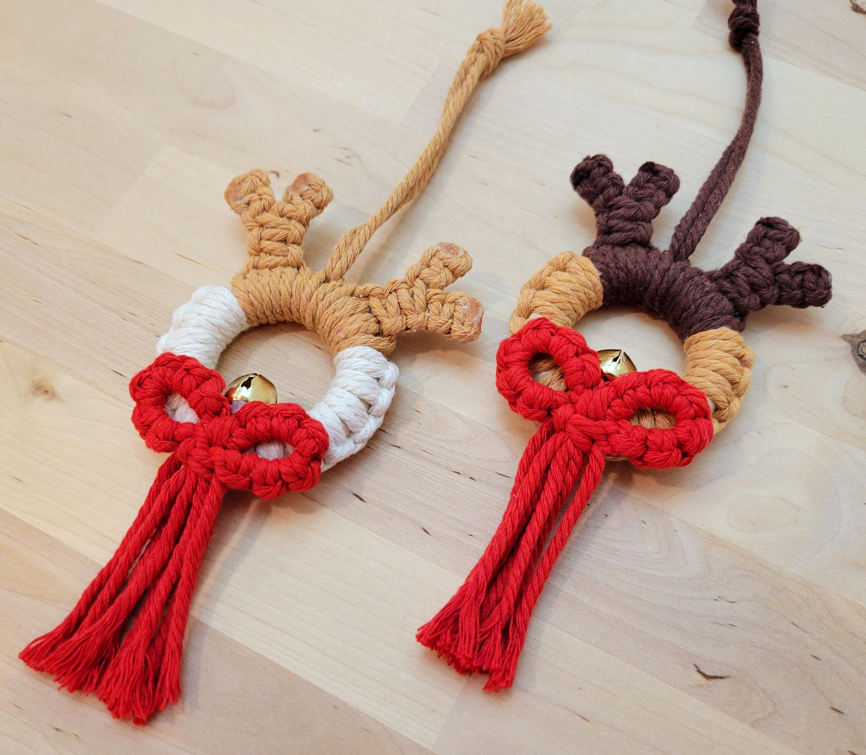 Reindeer Macramé Christmas Ornaments - Etsy