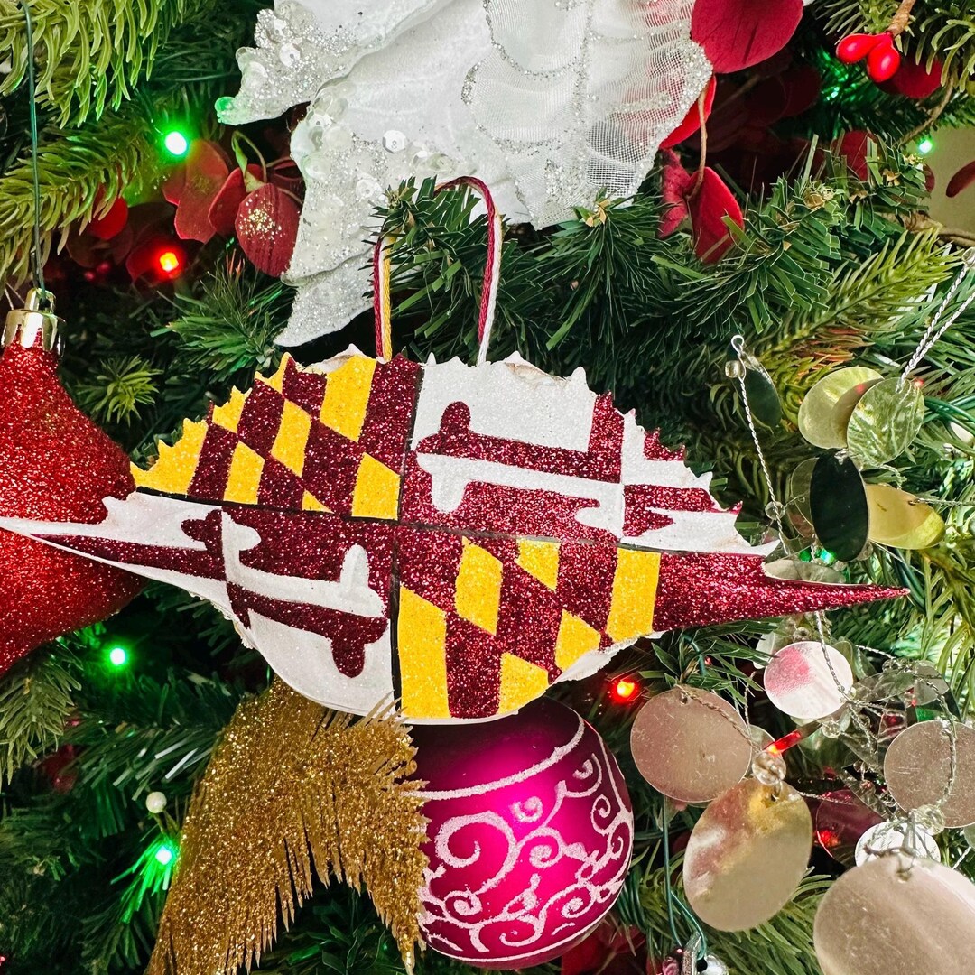 Glitter Washington Commanders Colors Maryland Crab Shell Ornament - Etsy