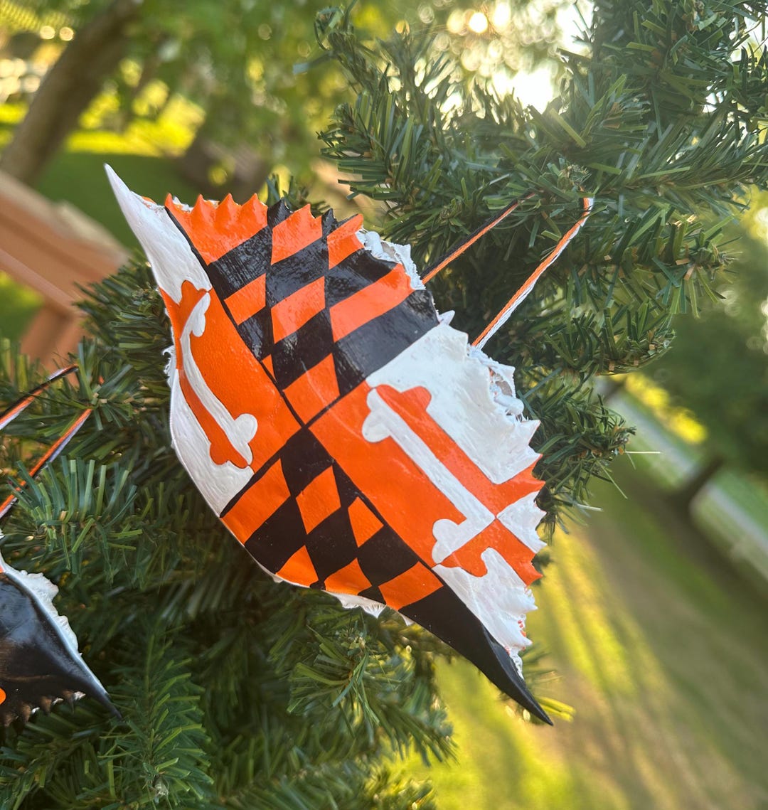 Baltimore Orioles Color Maryland Flag Crab Shell Ornament - Etsy