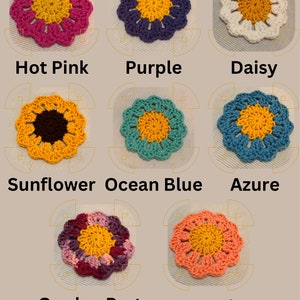 Crochet Flower Coasters *new Colors* - Etsy
