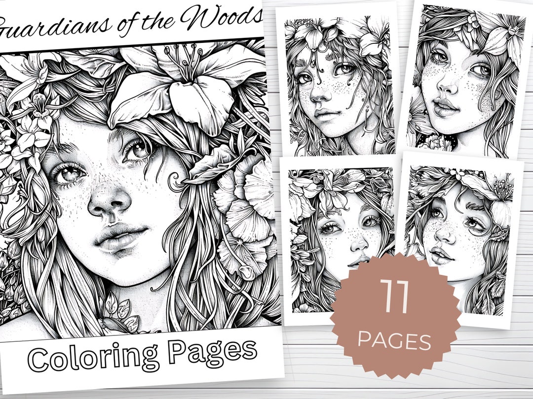Elves Coloring Pages. Guardians of the Woods. Coloring Pages for Adults ...