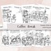 Coffee Break Coloring Pack. Cute Chibi Style Pages. Coloring Pages for ...