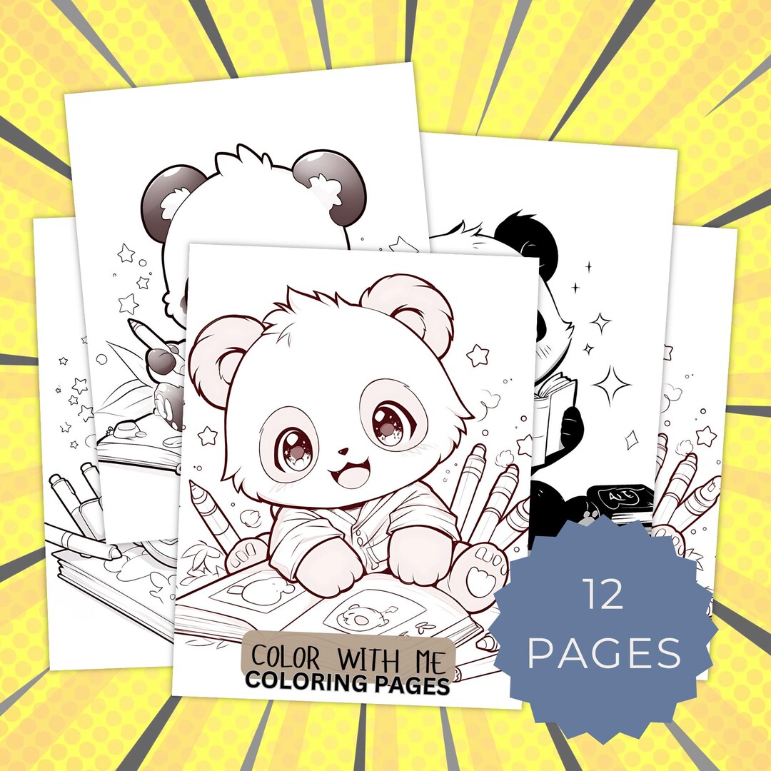 Color With Me Coloring Pack | Adorable Baby Pandas | Artsy Pandas ...