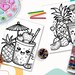 Kawaii Style Coloring Pages. Summer Activity for Kids. Fruity Art ...