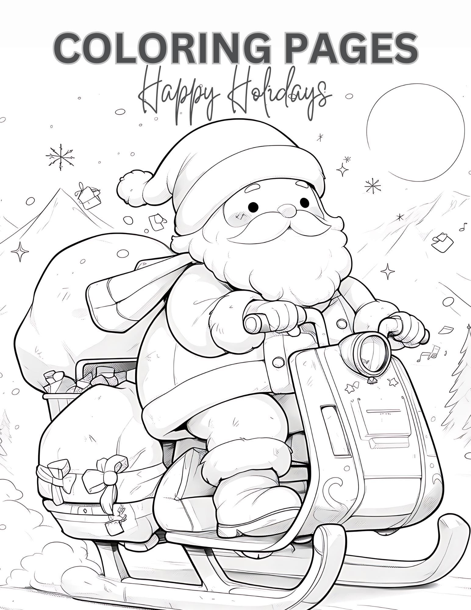 Happy Holidays Coloring Pack | Festive Holiday Scenes Coloring Pack ...