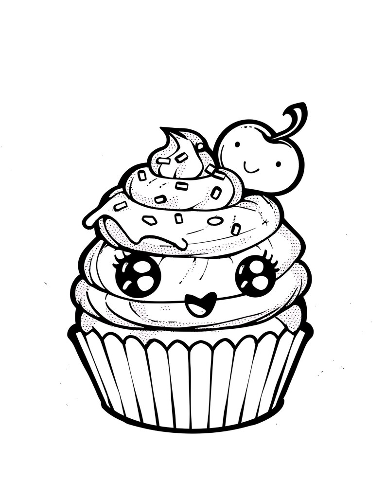Sweets Printable Coloring Pages Dessert Coloring Digital Download ...