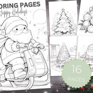 Happy Holidays Coloring Pack | Festive Holiday Scenes Coloring Pack ...