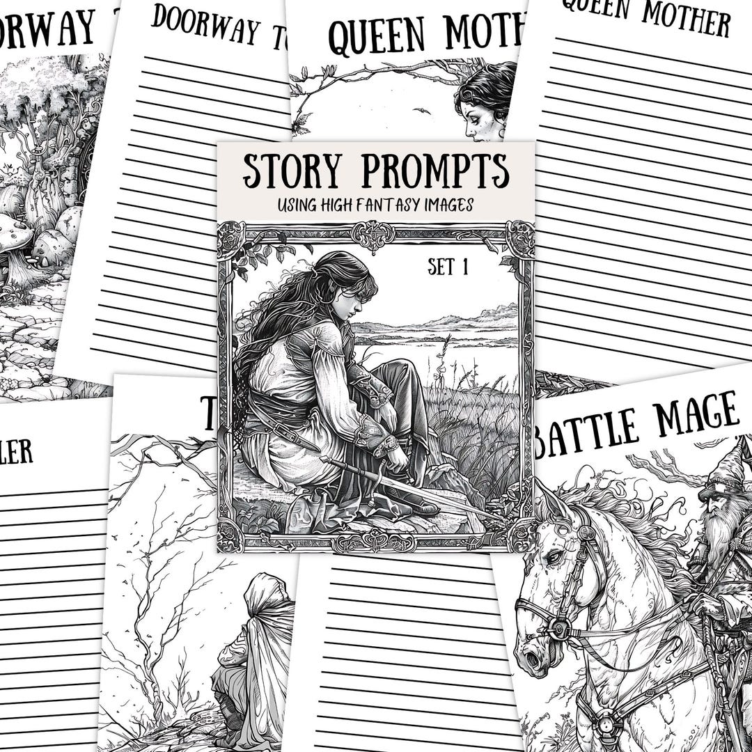 High Fantasy Story Prompts Printable Pack | Coloring Pages | Writing ...