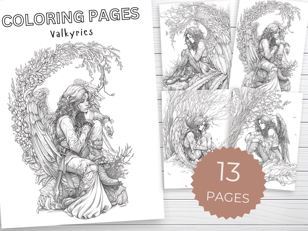 Valkyries Coloring Pages. Coloring Pages for Adults and Teens. High ...
