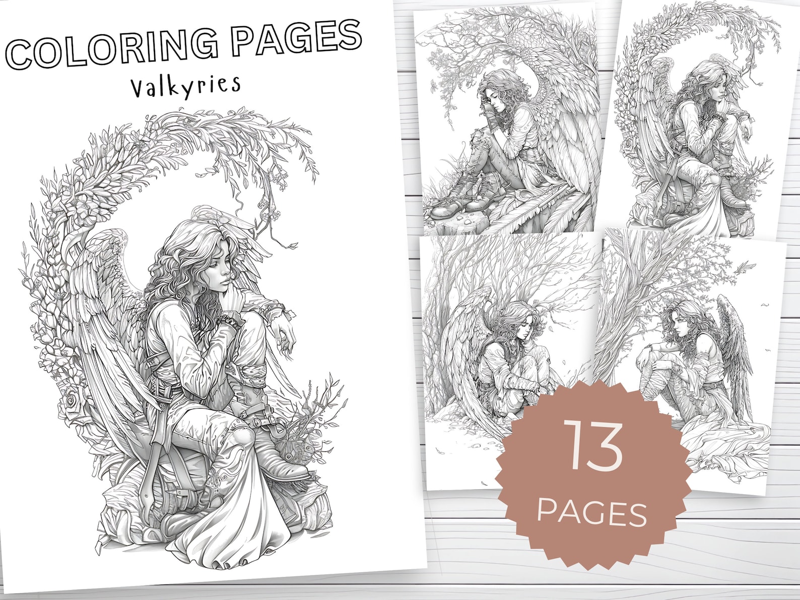 Valkyries Coloring Pages. Coloring Pages for Adults and Teens. High ...