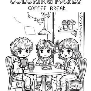 Coffee Break Coloring Pack. Cute Chibi Style Pages. Coloring Pages for ...