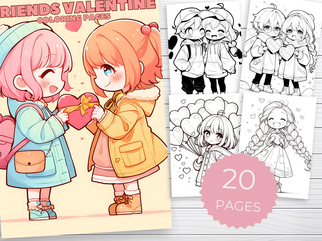 Friends Valentine Coloring Pages | Celebrate Friendships | Valentines ...