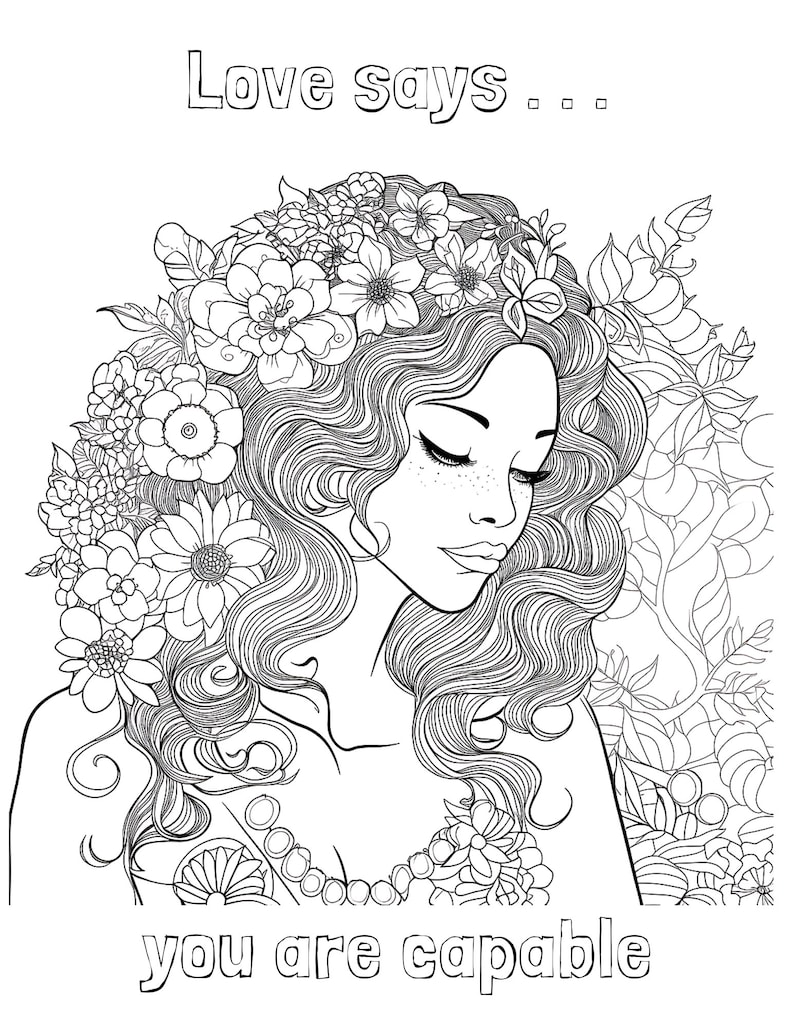 Mental Wellness Coloring Pages. Printable Coloring Page. Supportive ...