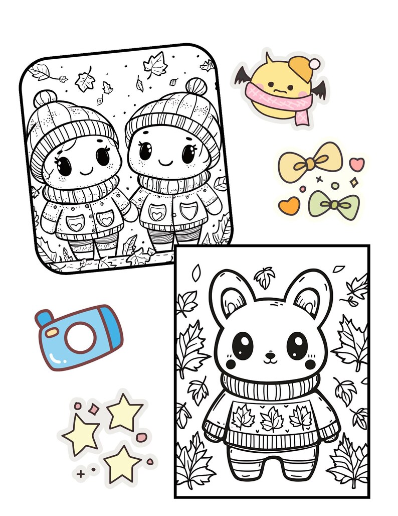 Friends Scrapbook Style Coloring Pages | Coloring Book Pages for Kids ...