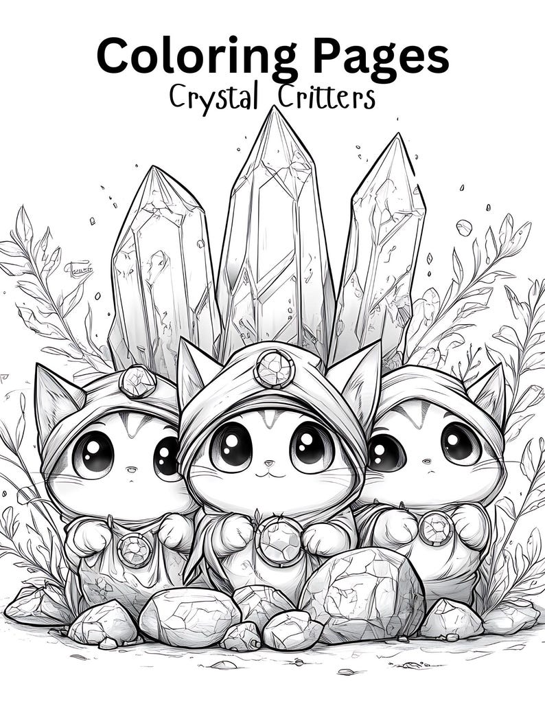 Fantasy Crystal Critters Coloring Pack | Fantasy Themed Art | High ...