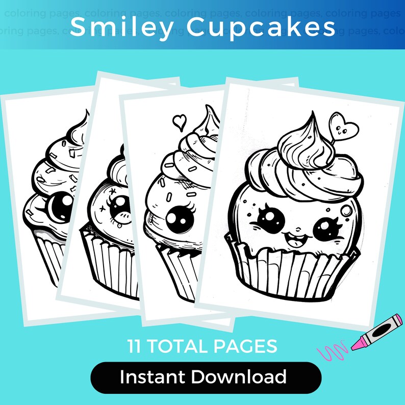 Sweets Printable Coloring Pages Dessert Coloring Digital Download ...