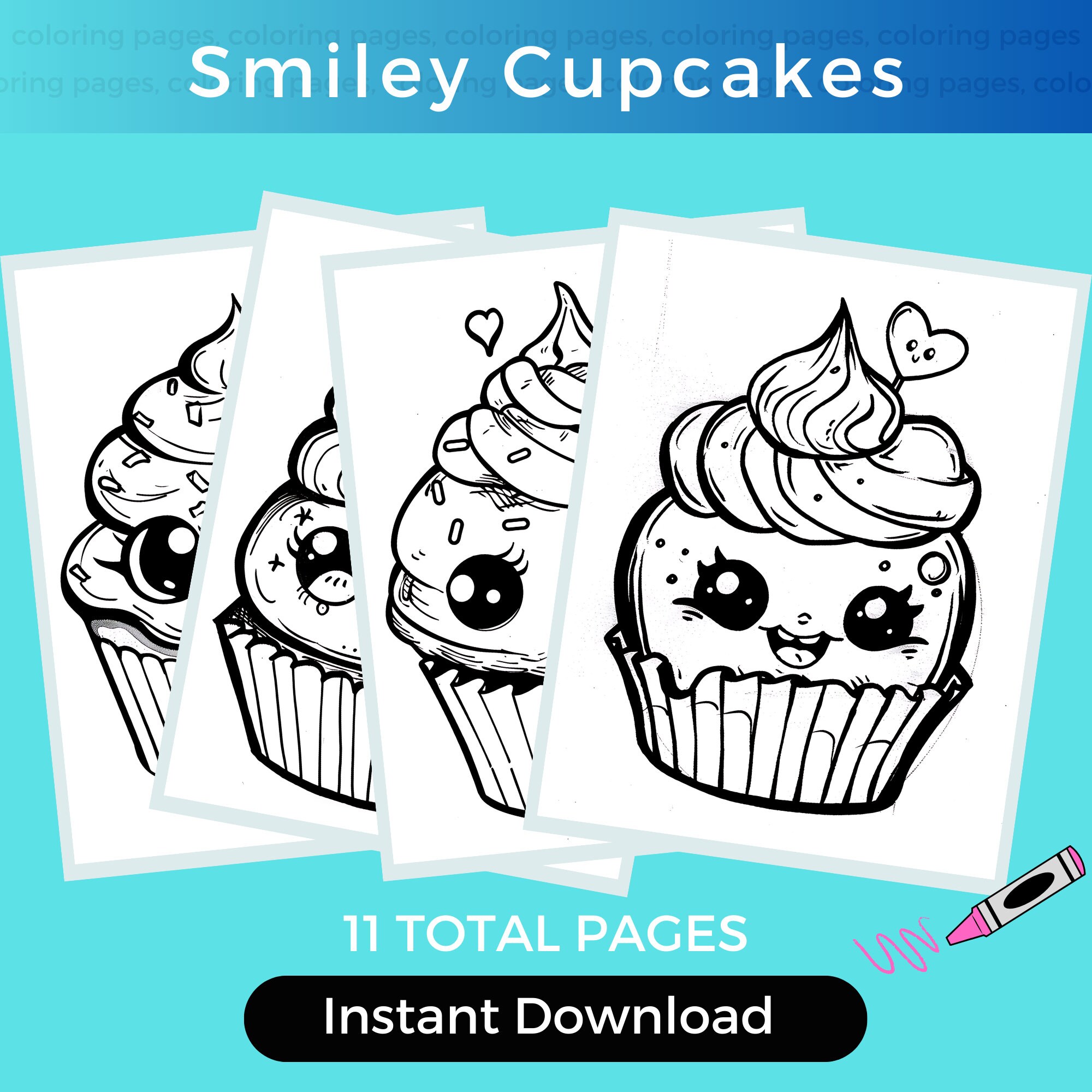 Sweets Printable Coloring Pages Dessert Coloring Digital Download ...