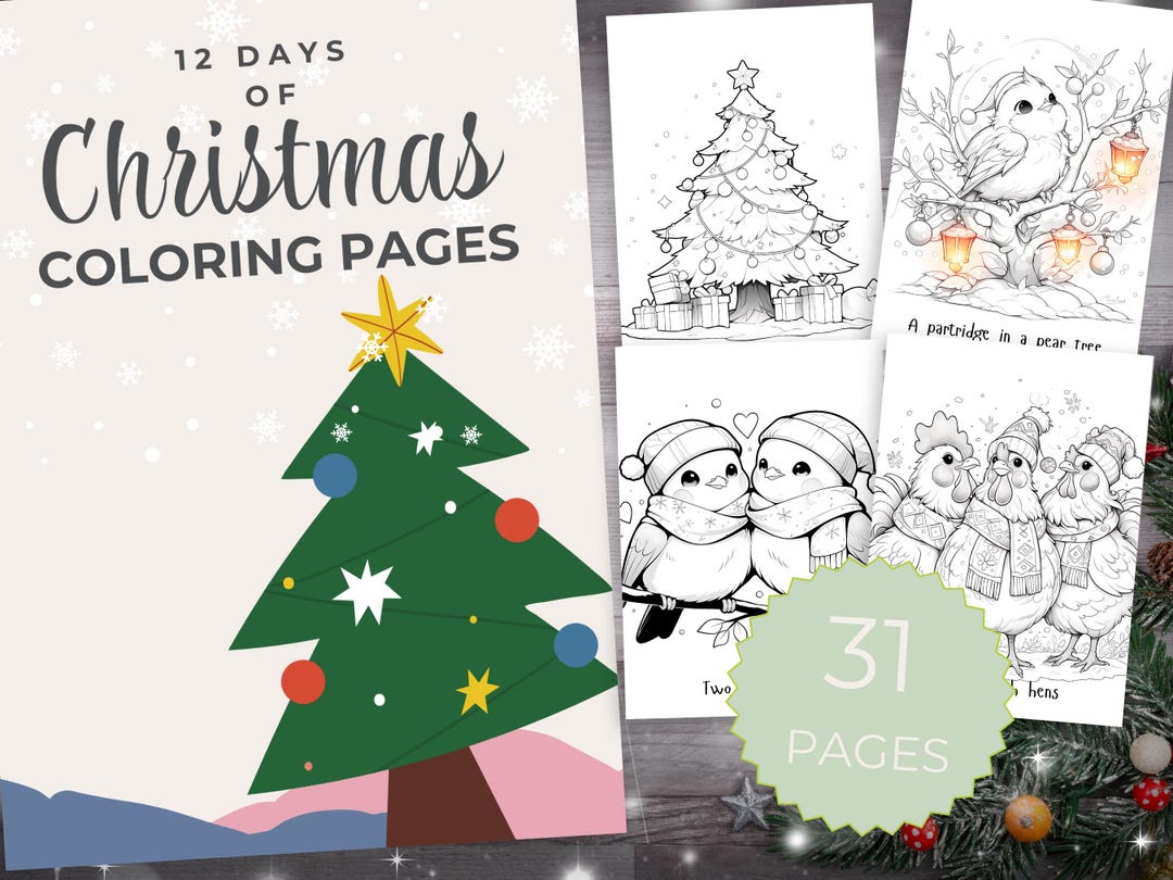 12 Days of Christmas Coloring Pack | Holiday Coloring Pages | Coloring ...