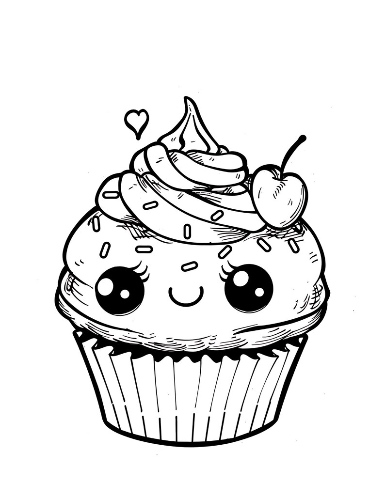 Sweets Printable Coloring Pages Dessert Coloring Digital Download ...