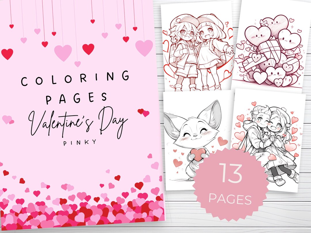 Pinky Coloring Pages | Pink Enhanced Pages | Valentines Inspired ...