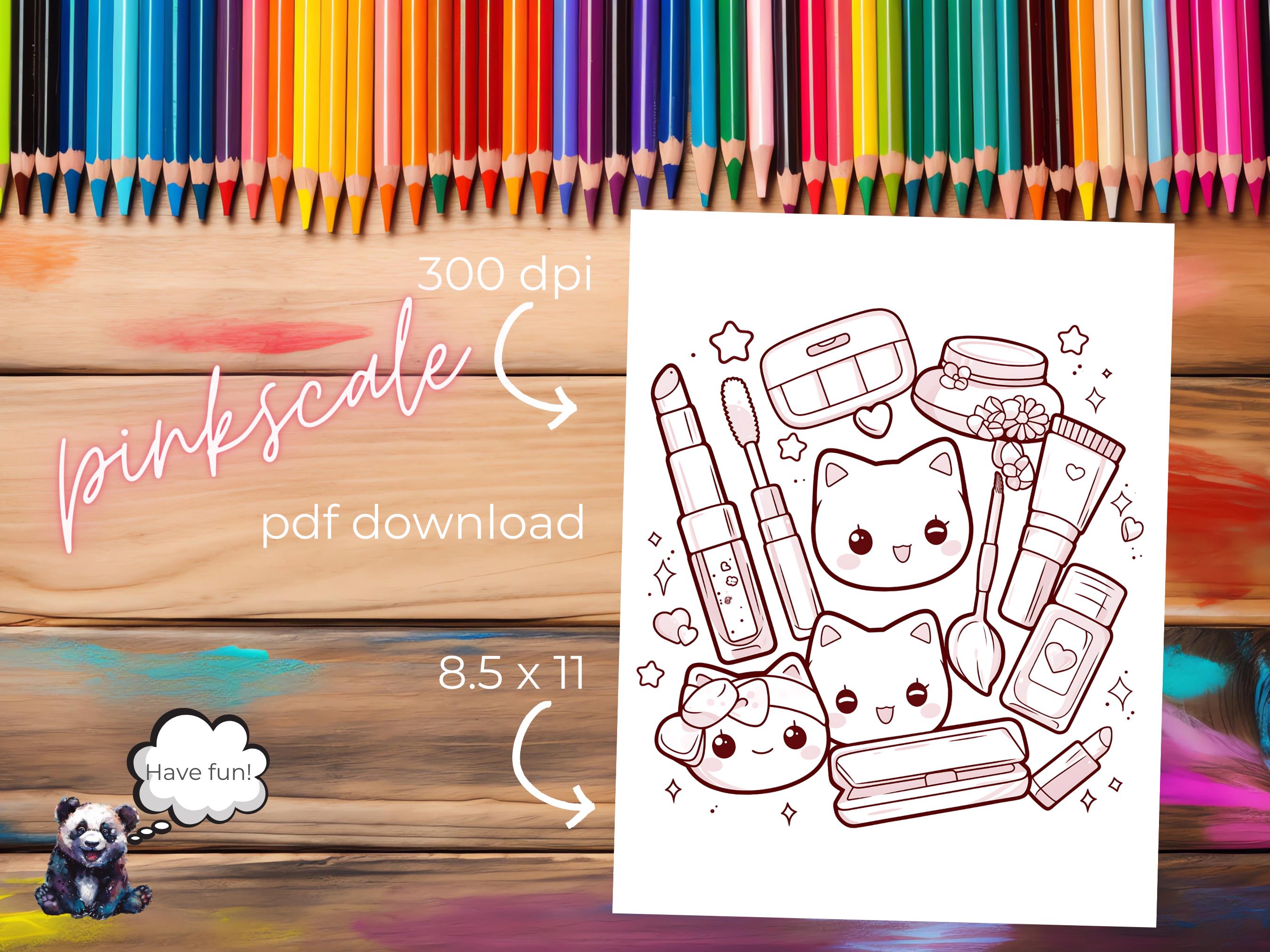 Pink Palette Makeup Themed Coloring Pages Coloring for Adults and Kids ...