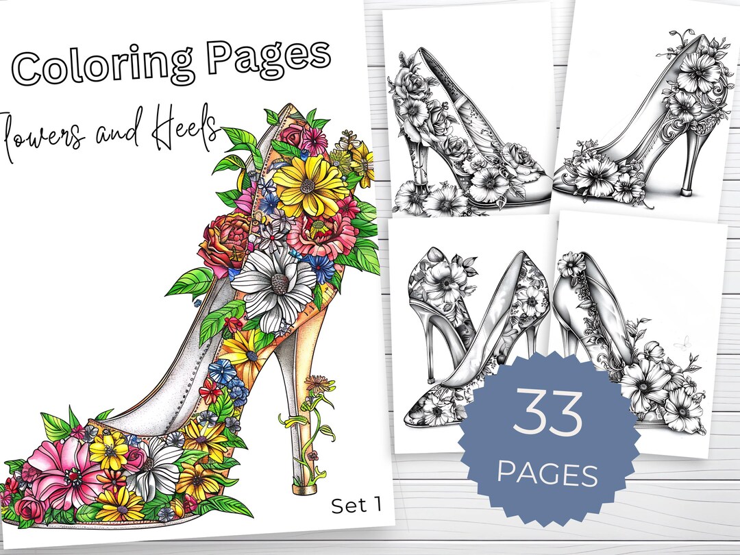 Flowers and Heels Coloring Pages. Fashion Coloring Pages. High Heels ...