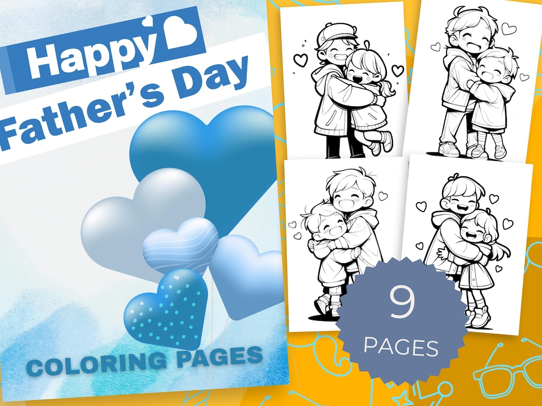 Father's Day Coloring Pages | Father and Child Illustrations | Father ...