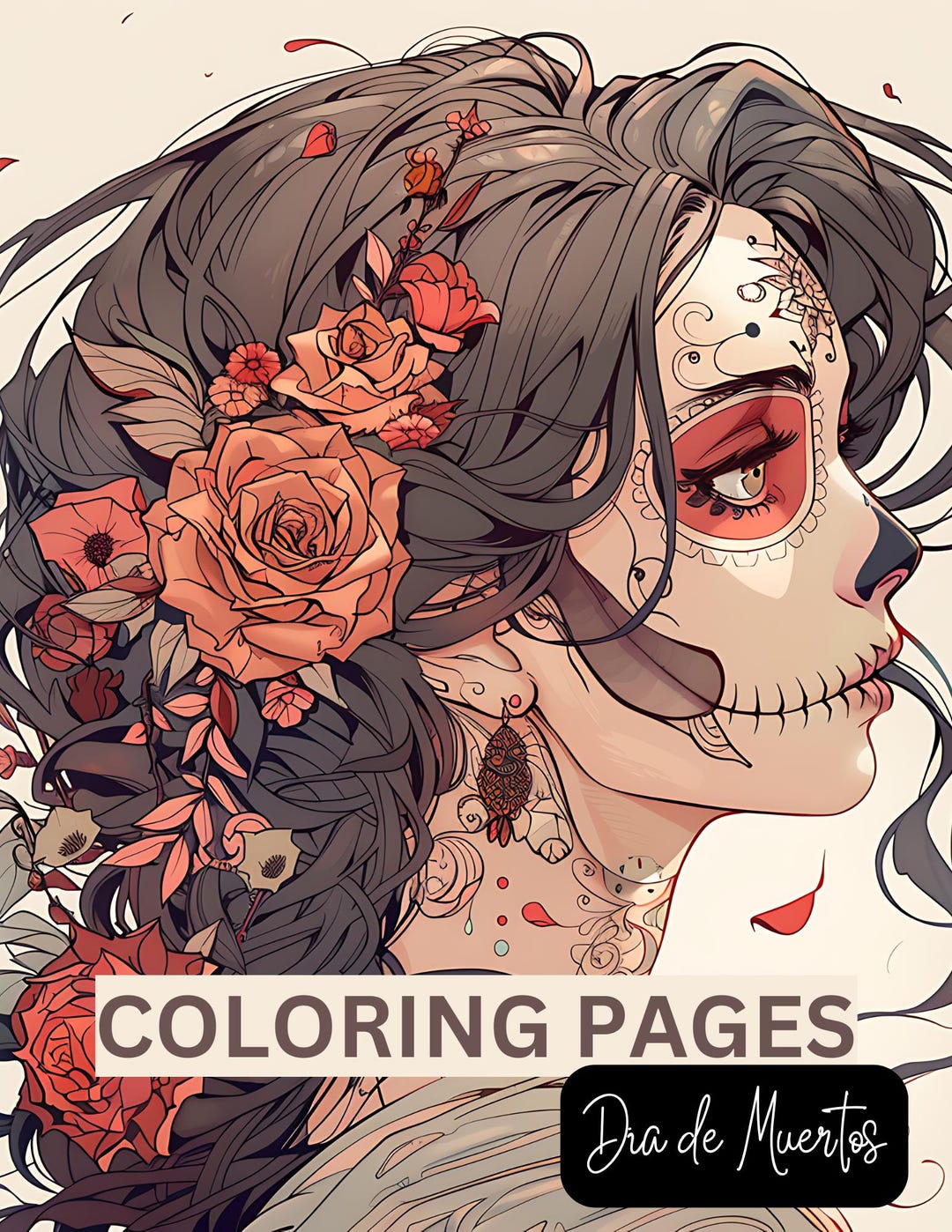 La Catrina Coloring Pages | Day of the Dead Anime Art (digital Download ...