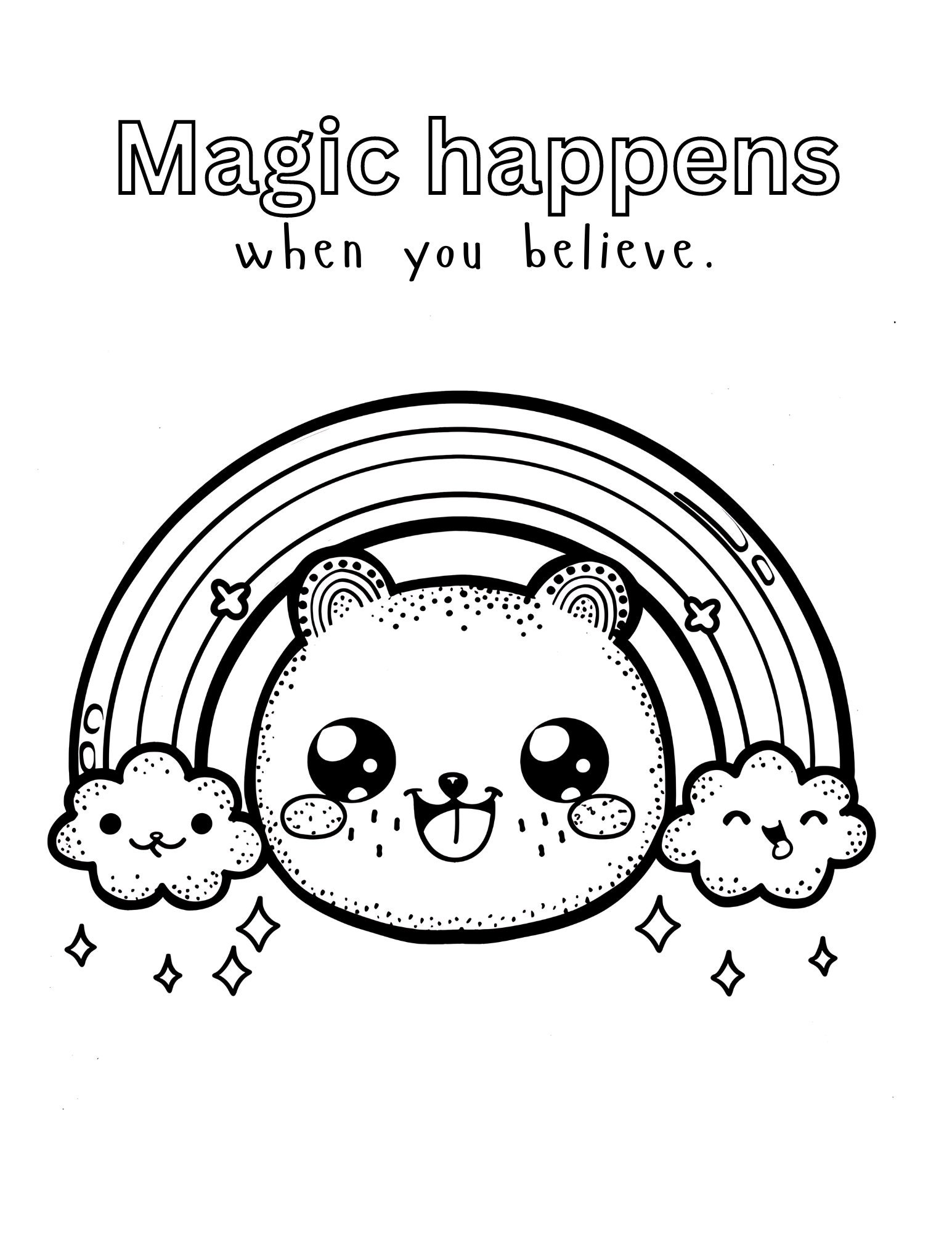 Cute Kawaii Pages. Kawaii Style Coloring Pages. Printable Coloring ...