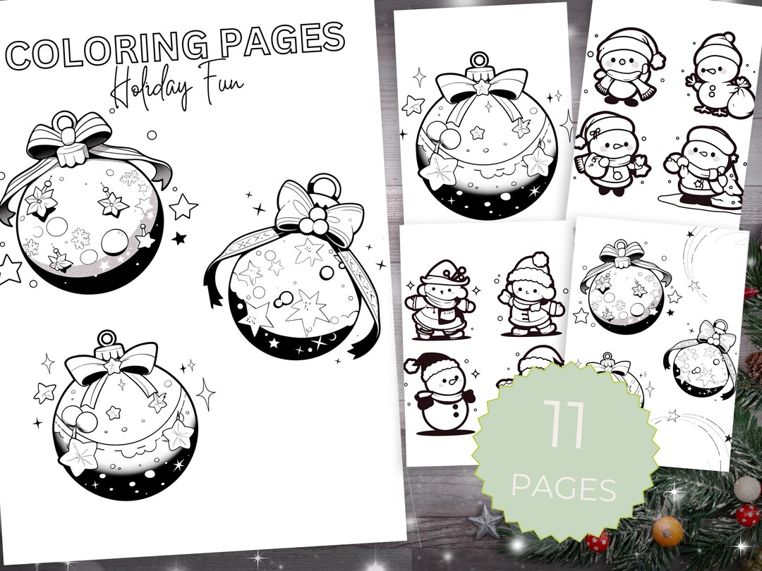 Holiday Fun Coloring Pack | Christmas Ornament | Snowman | Festive ...