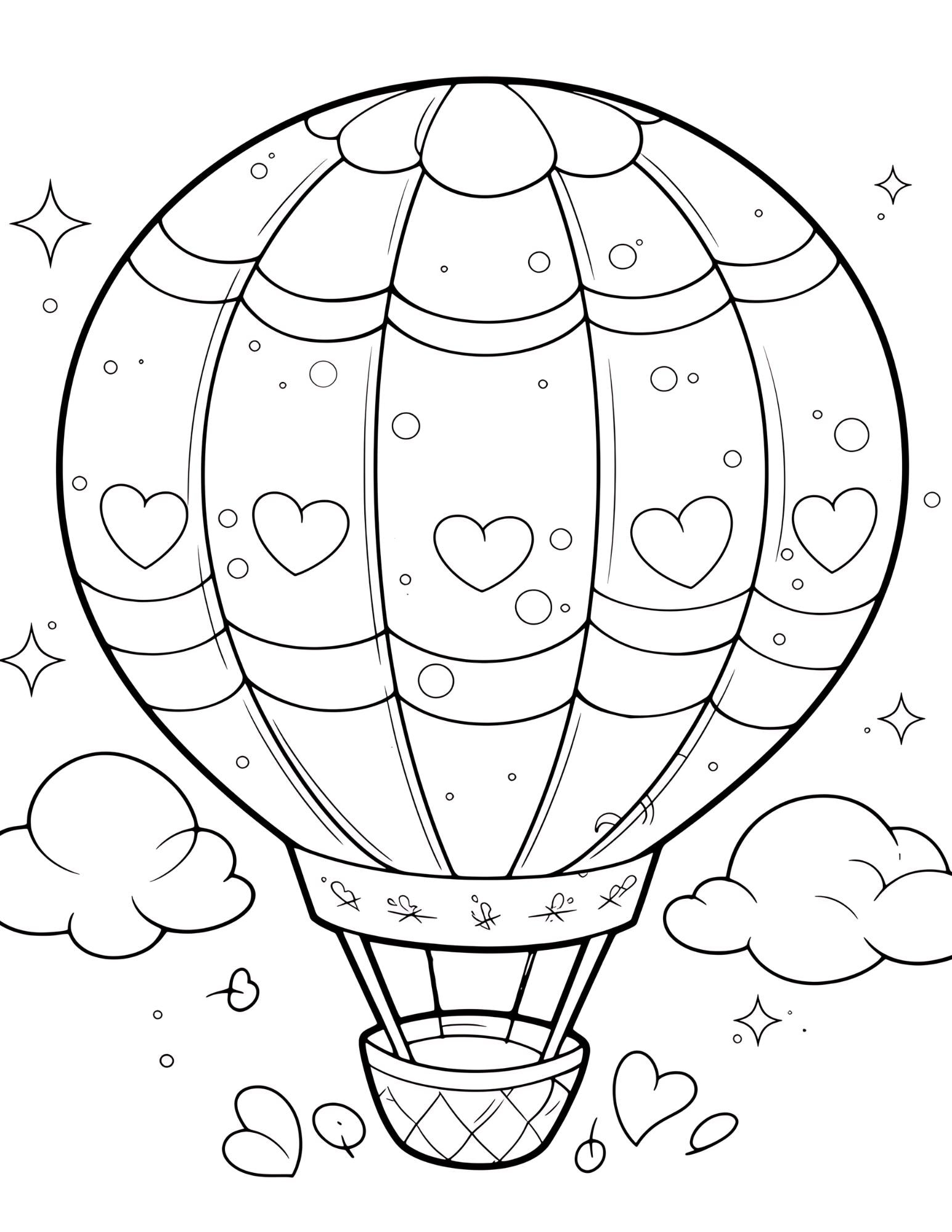 Hot Air Balloon Coloring Pages | 15 Page Family Pack (PDF) - Etsy