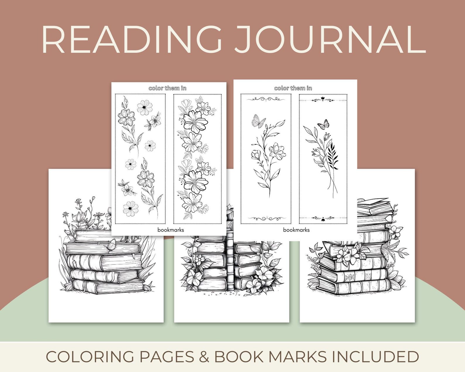 Reading Journal. PDF Download. Printable Journal. Reading Tracker. Book ...
