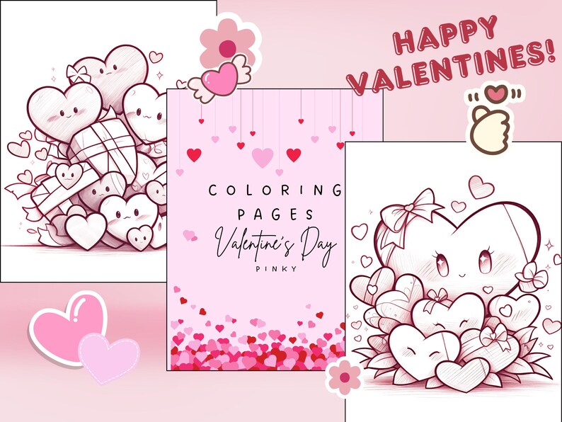 Pinky Coloring Pages | Pink Enhanced Pages | Valentines Inspired ...