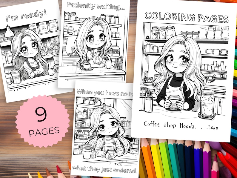 Coffee Shop Moods II. Coffee Shop. Chibi Style Japanese Graphic ...