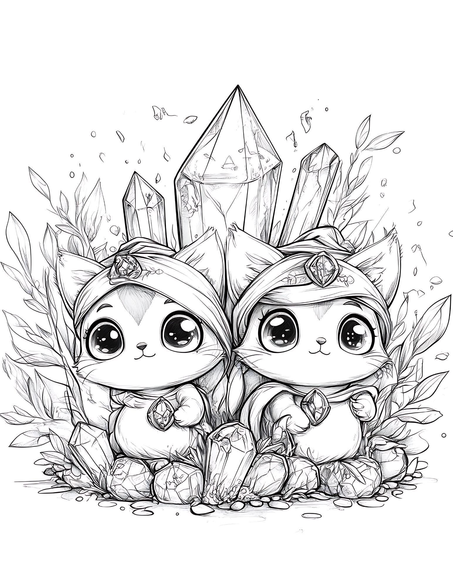 Fantasy Crystal Critters Coloring Pack | Fantasy Themed Art | High ...