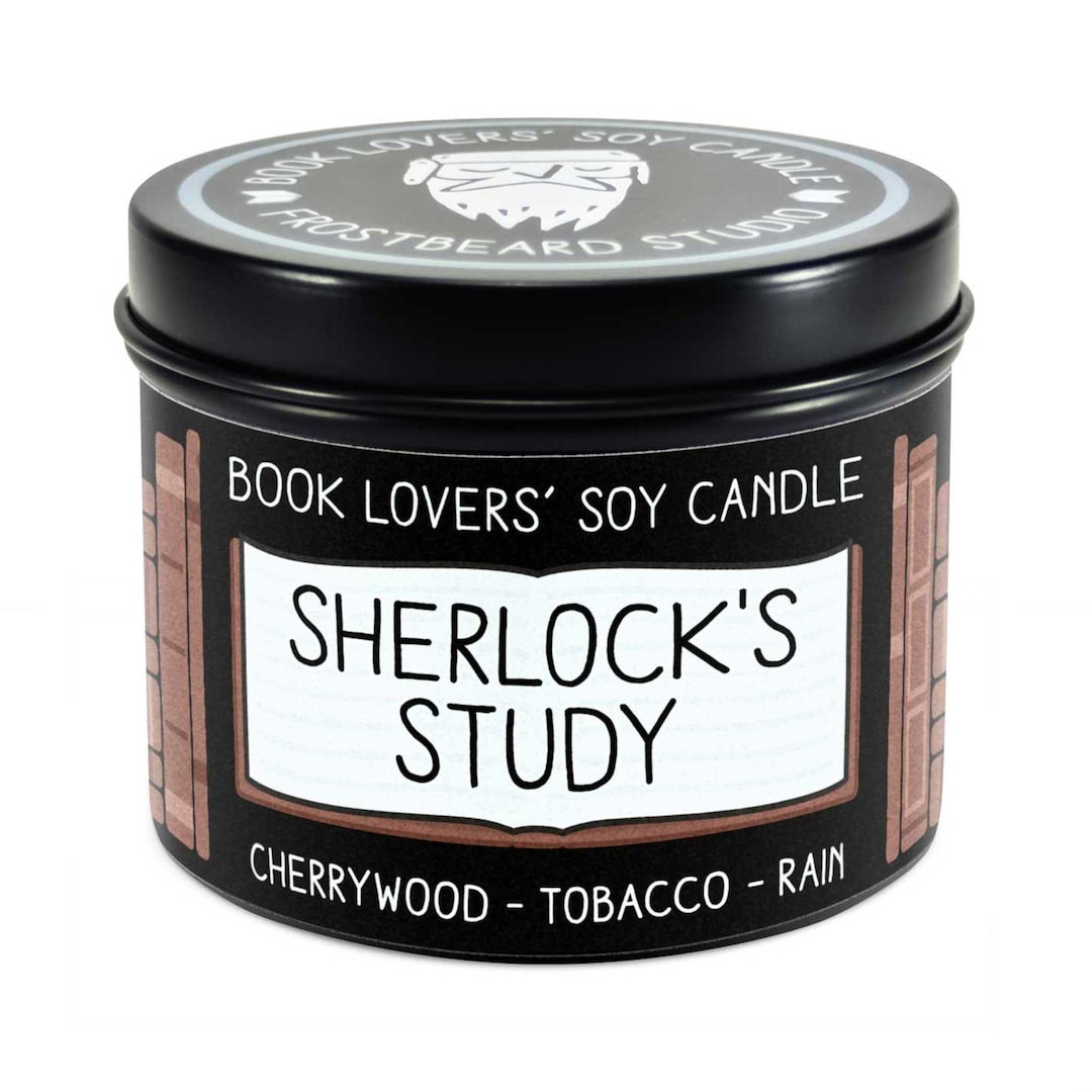 Sherlock's Study Scented Soy Candle - 4 Oz Tin - Candle for Book Lovers ...