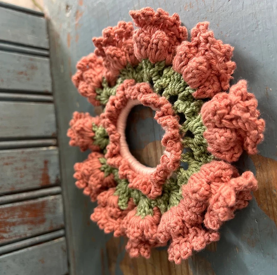 Hair Scrunchy Crochet Pattern Floral Hair Bands Hair Rope Ponytail ...