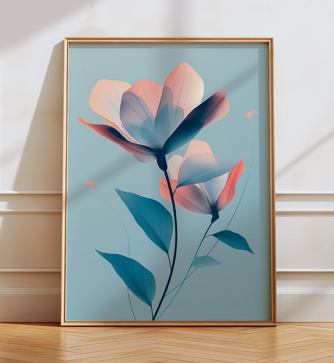 Beautiful Flower Print Abstract Floral Illustration Minimalistic ...