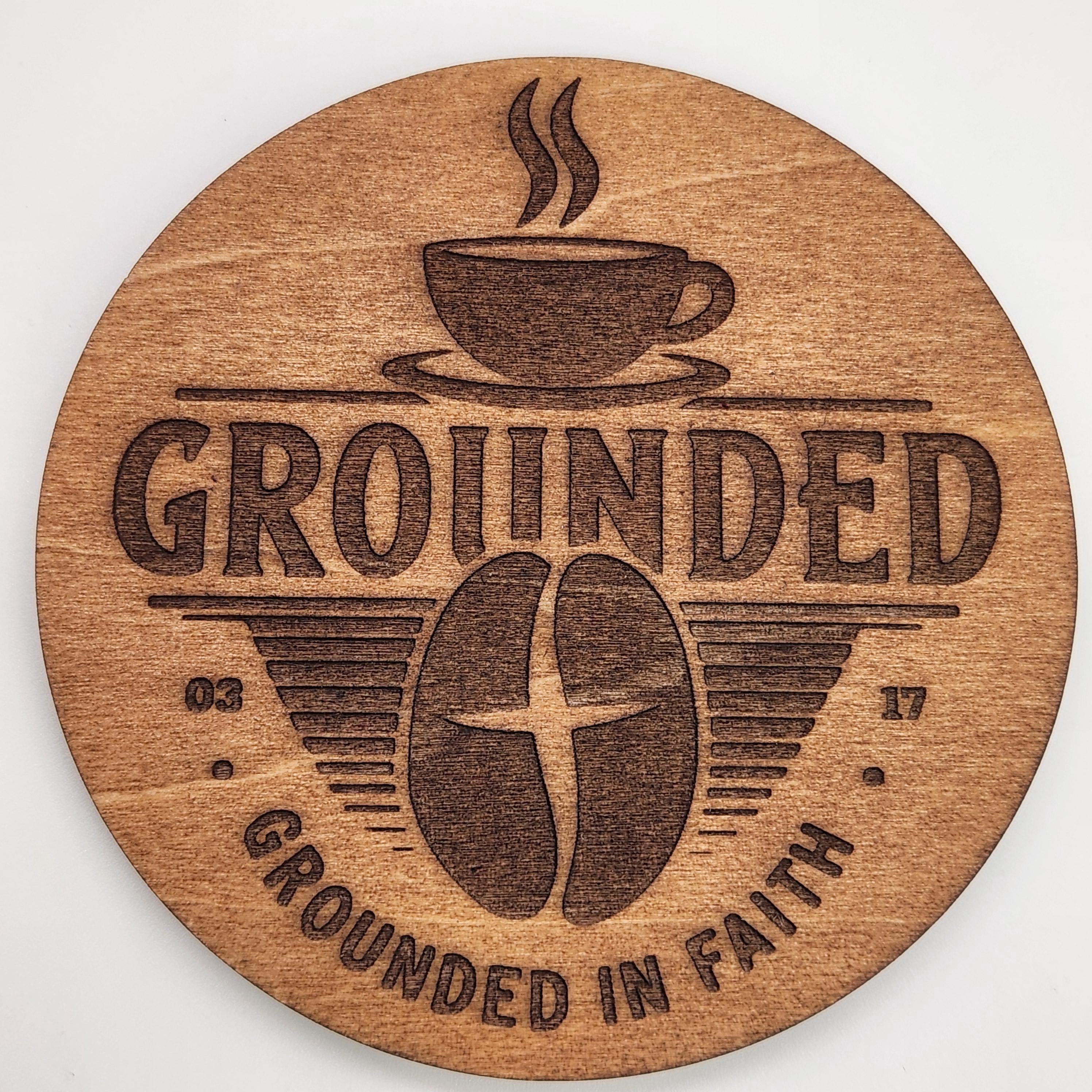 Christian Wooden Coffee Coaster, Set of 6, Faith & Coffee-inspired ...