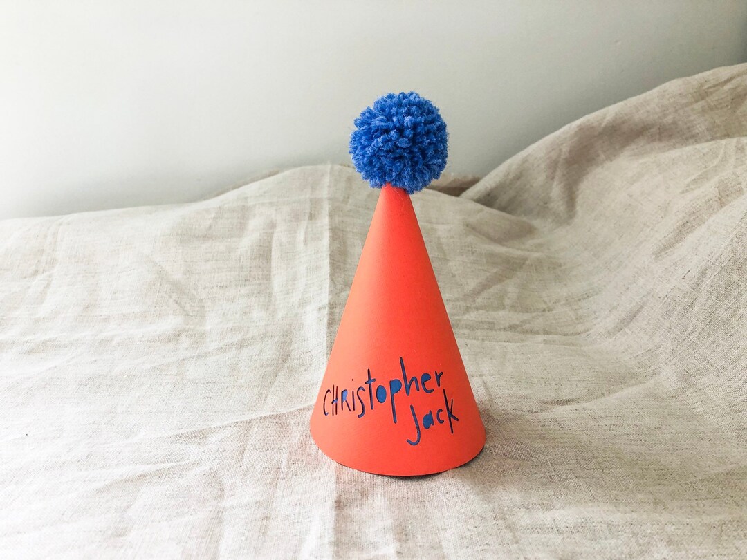 Pom Party Hat - Custom Monogram Collection - Etsy