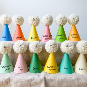 Pom Party Hat Custom Monogram Collection - Etsy