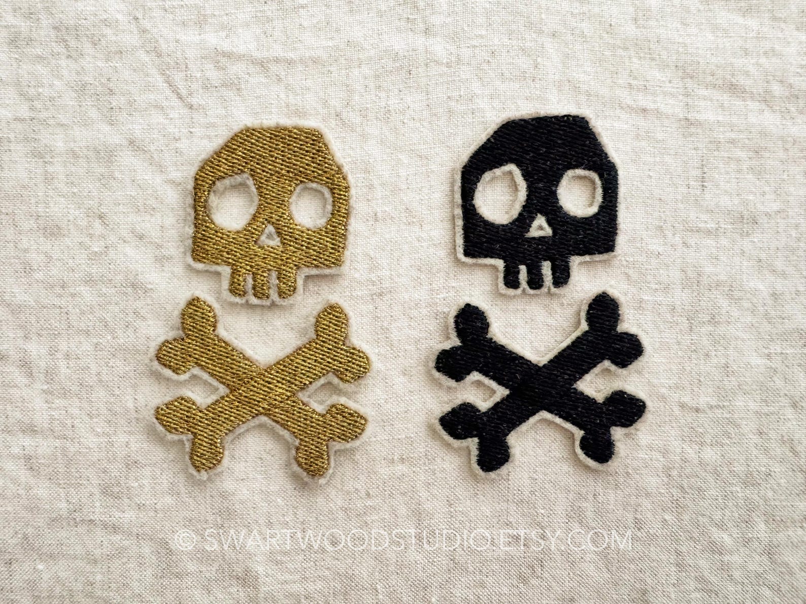 Good Luck Skull and Crossbone Pirate Treasure Embroidered Decorative ...