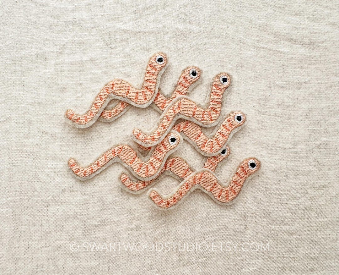 Lucky Earthworm Inchworm Worm Embroidered Decorative Iron on Patch - Etsy