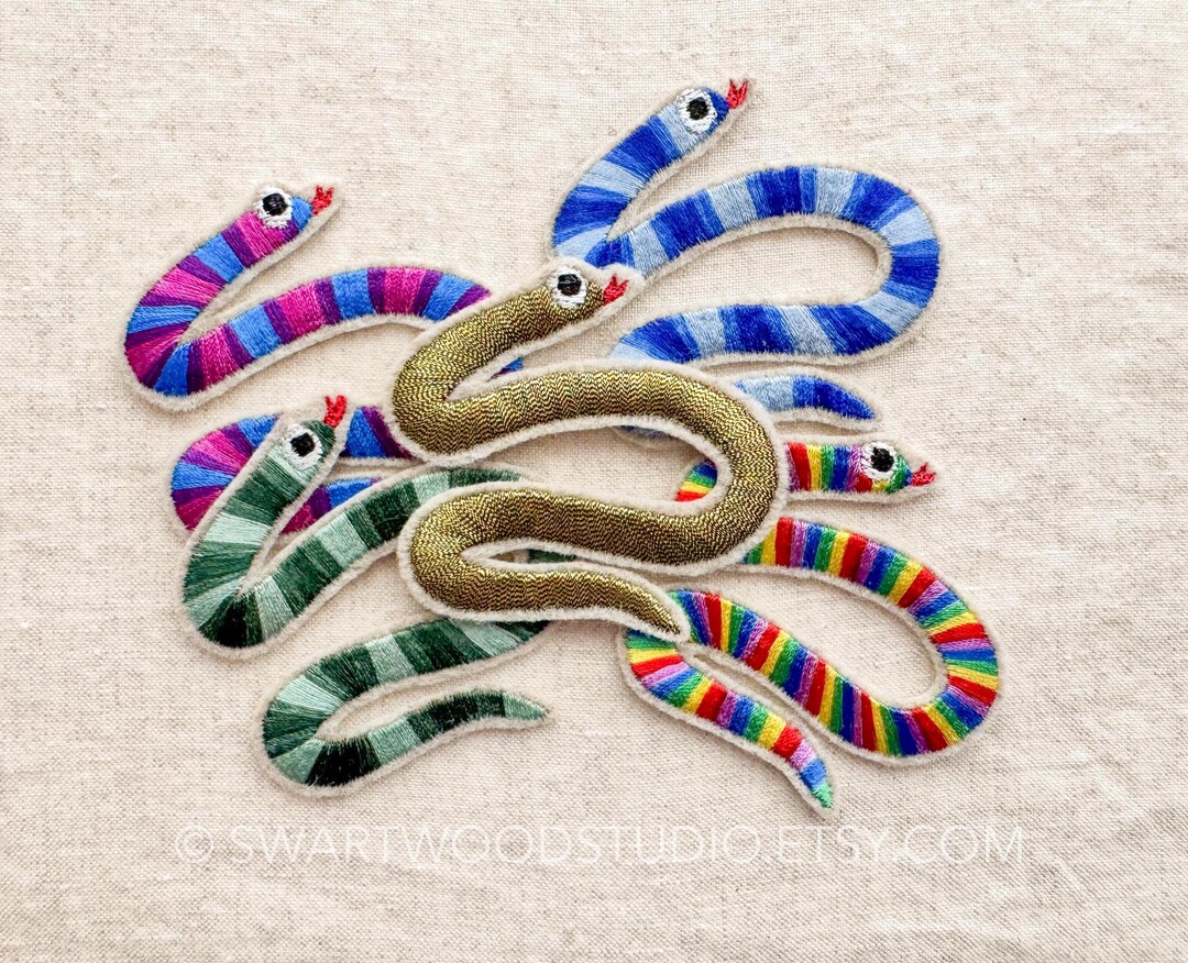 Lucky Snake Year of the Snake Embroidered Decorative Iron on Patch - Etsy